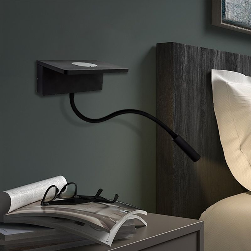 APLIQUÉ MURO LED STUDIO LECTURA DIRIGIBLE USB 3W LUZ CÁLIDA