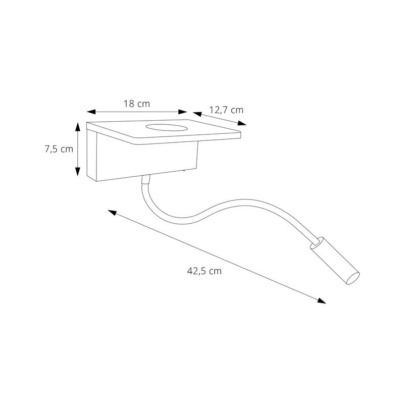 APLIQUÉ MURO LED STUDIO LECTURA DIRIGIBLE USB 3W LUZ CÁLIDA