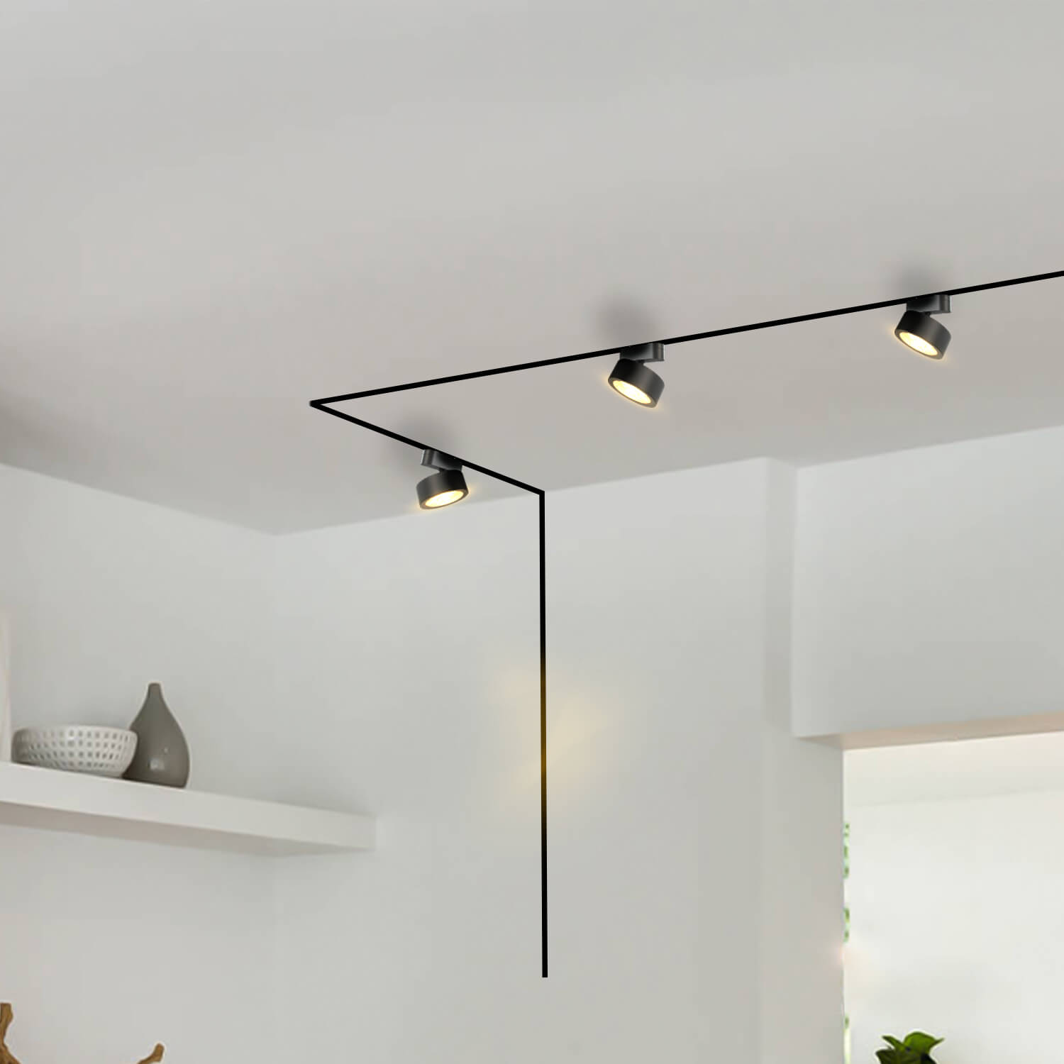 Foco riel para riel magnético dirigible 8w luz cálida - Cyber LED Studio